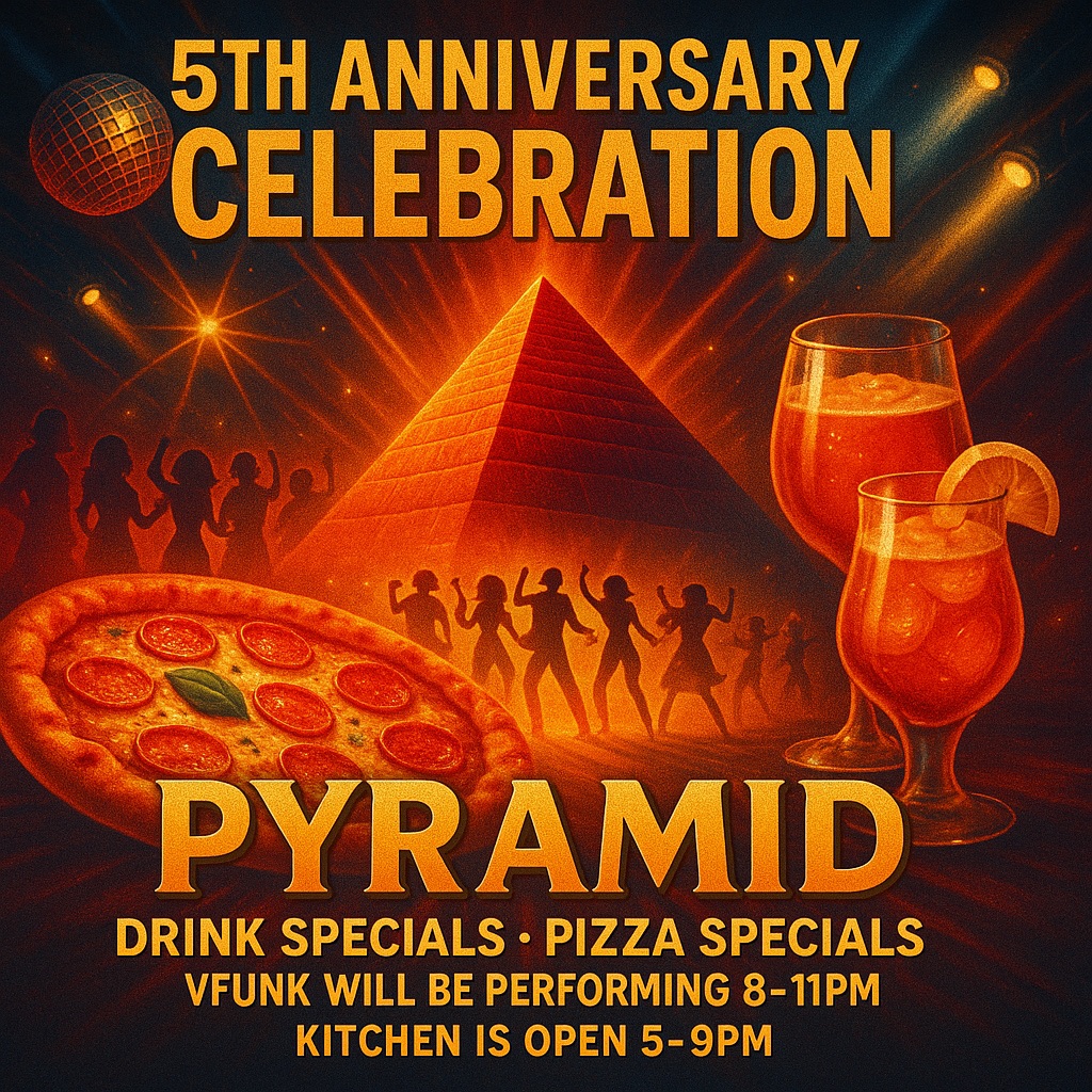 5th Anniversary Celebration at the Pyramid on Saturday, June 7th